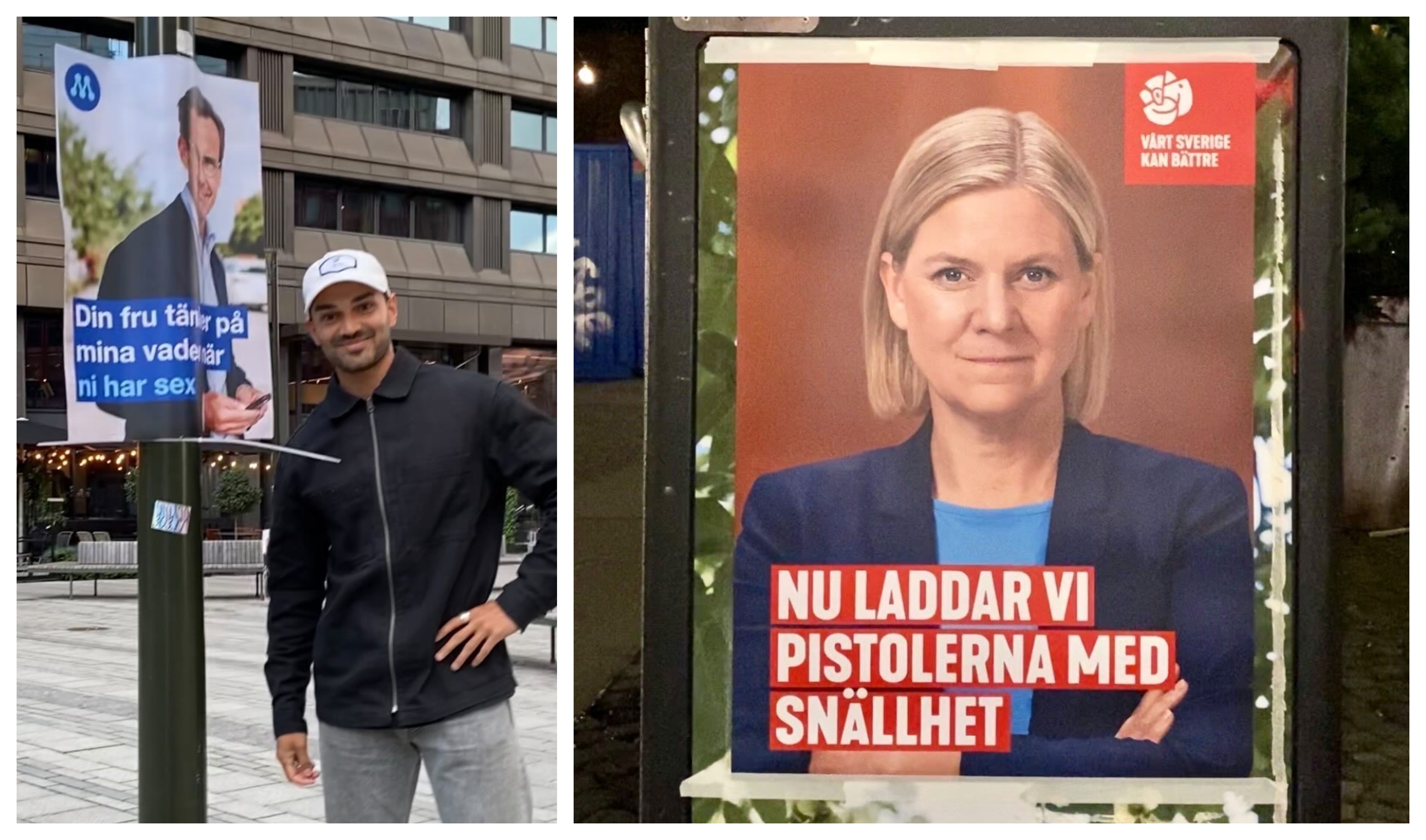 Mikael ligger bakom de fejkade valaffischerna: "Vänligt pikande"