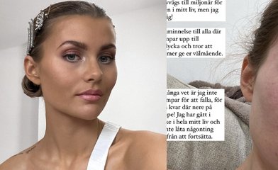 Erica Lindberg visar upp första bilderna på nya lägenheten