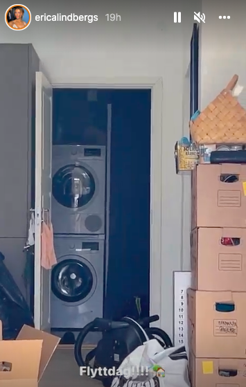 Erica Lindberg visar upp första bilderna på nya lägenheten
