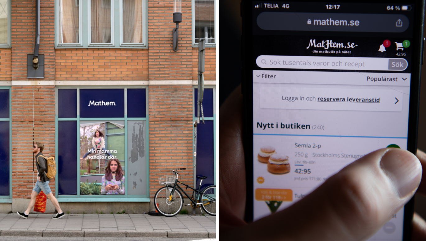 Mathem tog bort reklam med slöjbärande kvinna