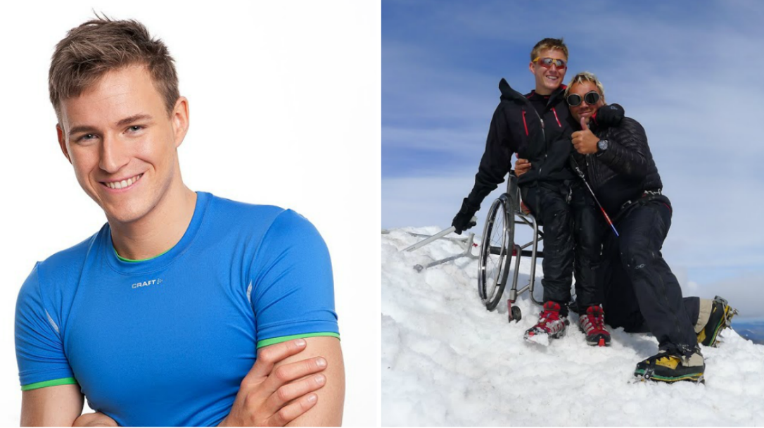 Aron bestiger Europas högsta berg – i rullstol