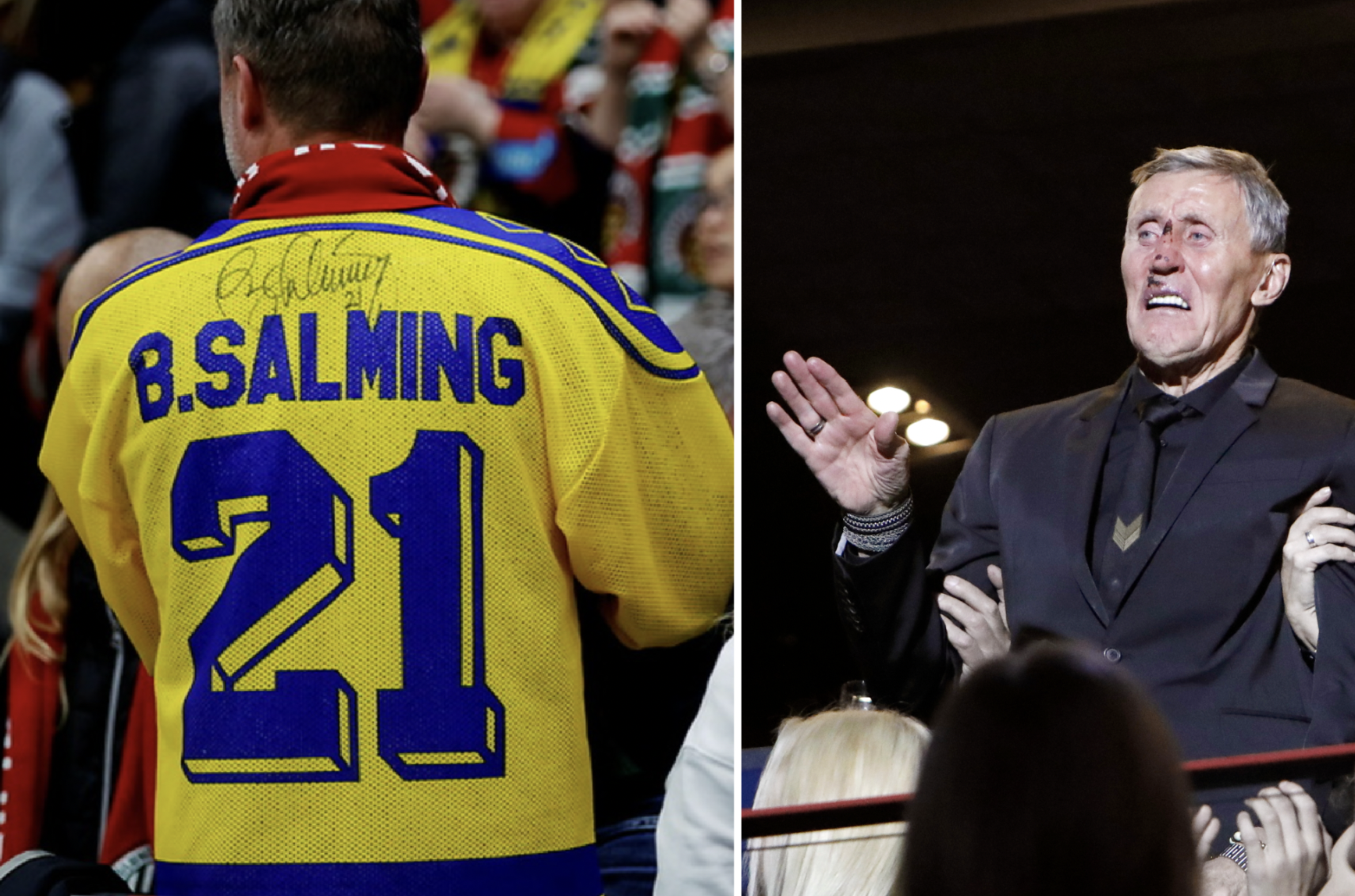Börje Salming hyllas vid SHL-matcher – alla i arenan stod upp